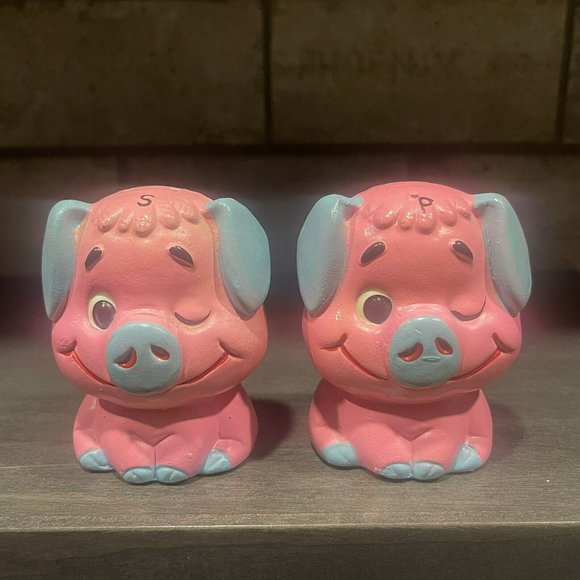 Unbranded | Kitchen | Vintage Anthropomorphic Hot Pink Pigs Salt And ...